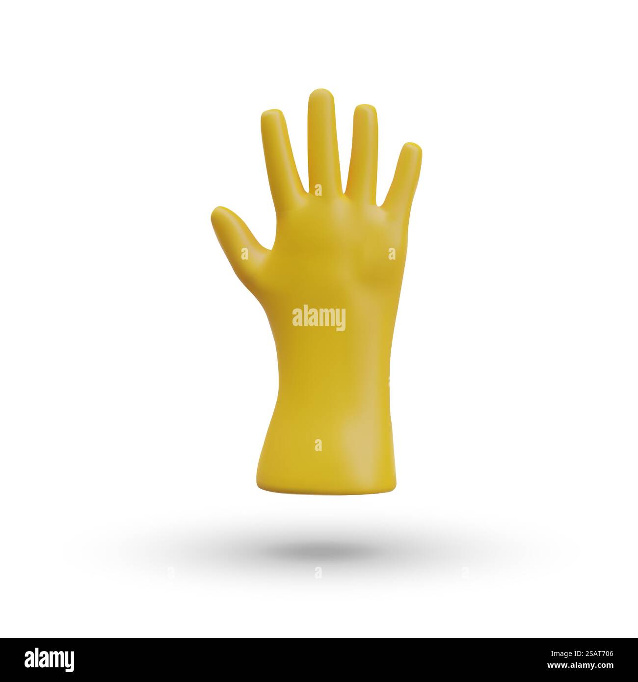 3D yellow glove in vertical position. Rubber protection for hands ...