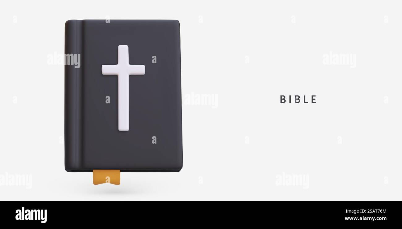 Poster with holy Bible on gray background with place for text ...