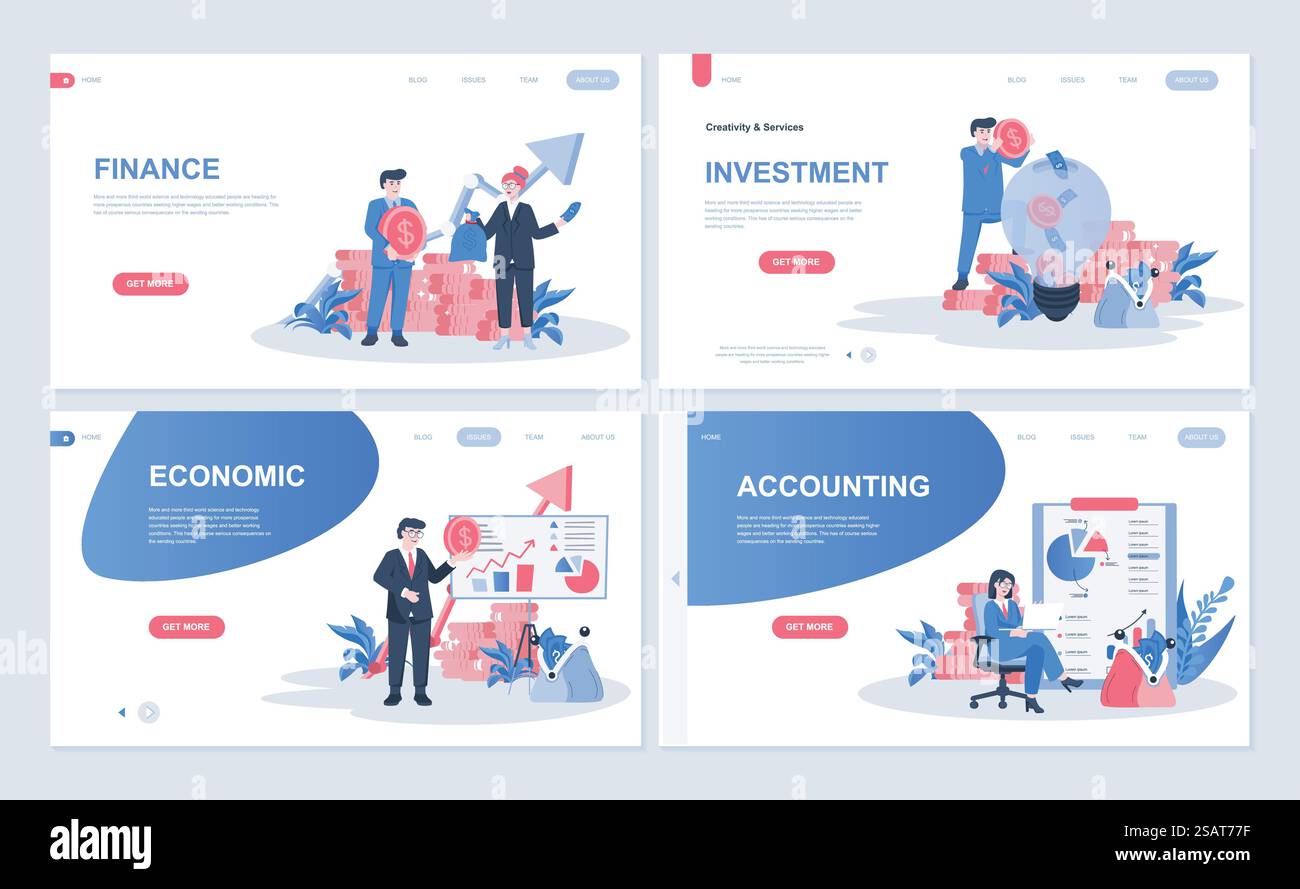 Finance web concept for landing page in flat design. Financial ...