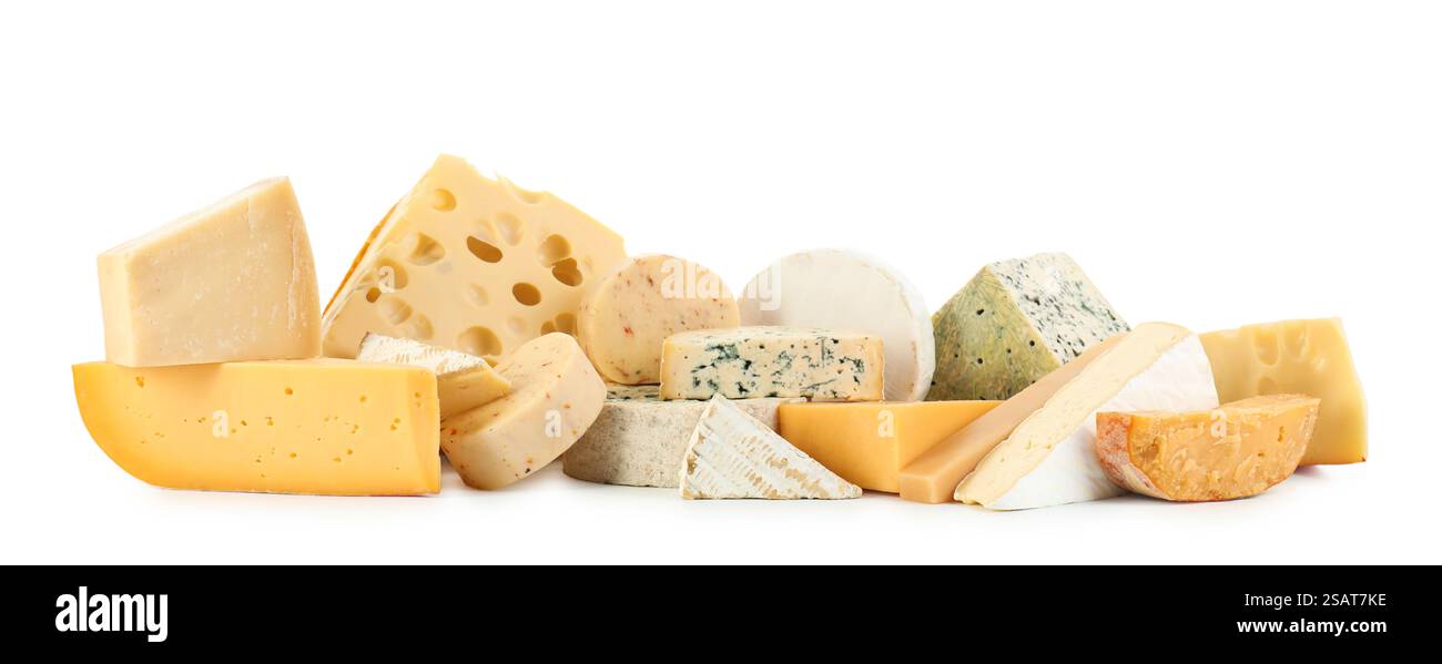 Assortment different cheese types on Cut Out Stock Images & Pictures ...