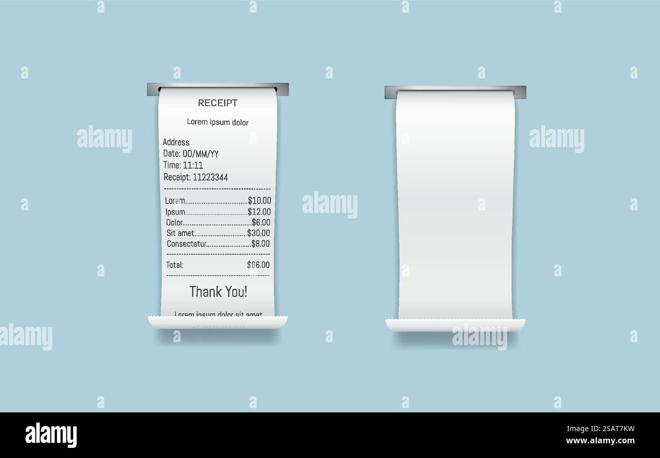 Financial paper bills vector illustration set. Payment receipts for ...