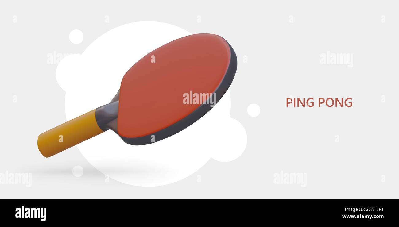 Realistic table tennis racket. Paddle for ping pong. Concept for tennis ...