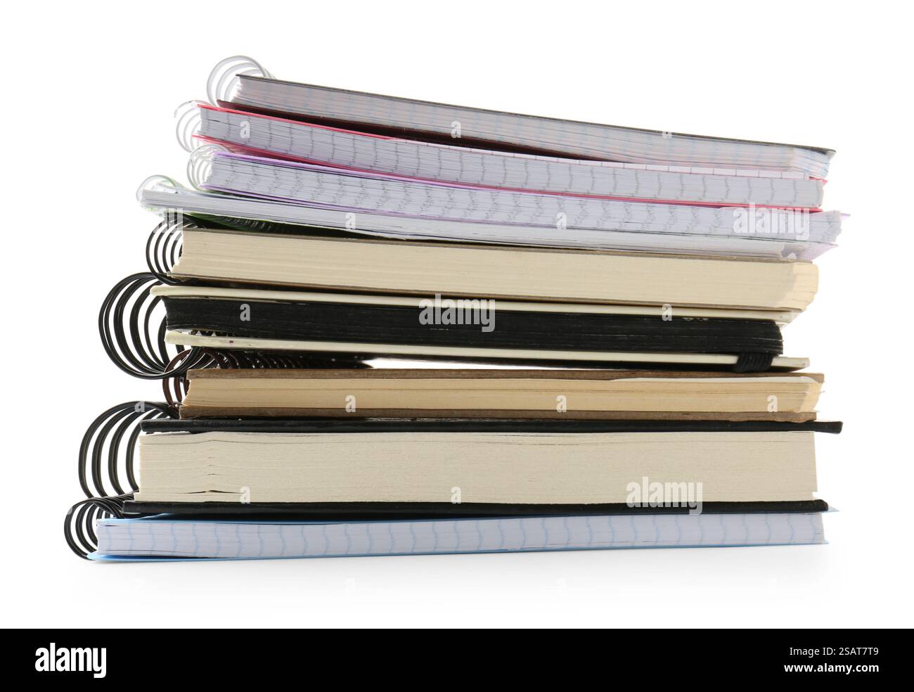 Stack of different notebooks isolated on white Stock Photo - Alamy