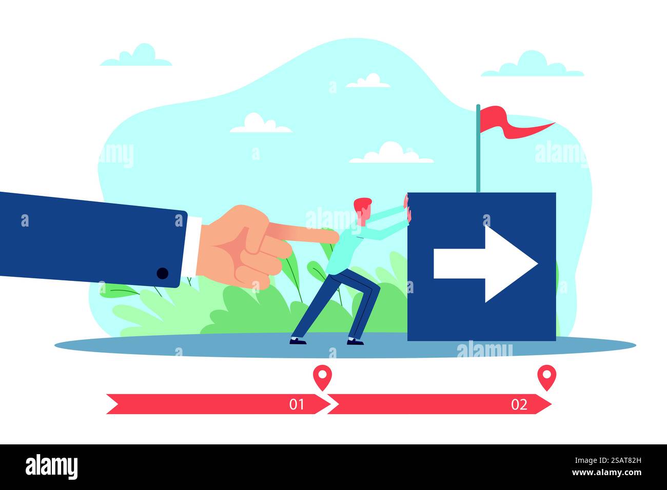 Forward movement, purposeful process of motion, progress. Goal achieve ...