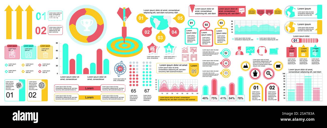 Mega set of infographic elements data visualization vector design ...
