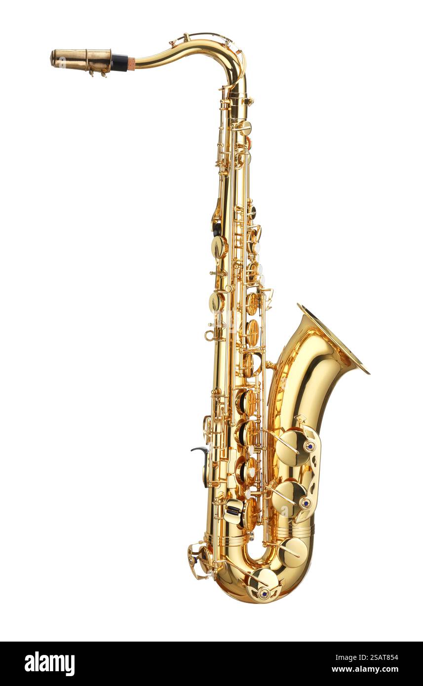 Jazz. One beautiful saxophone isolated on white Stock Photo - Alamy