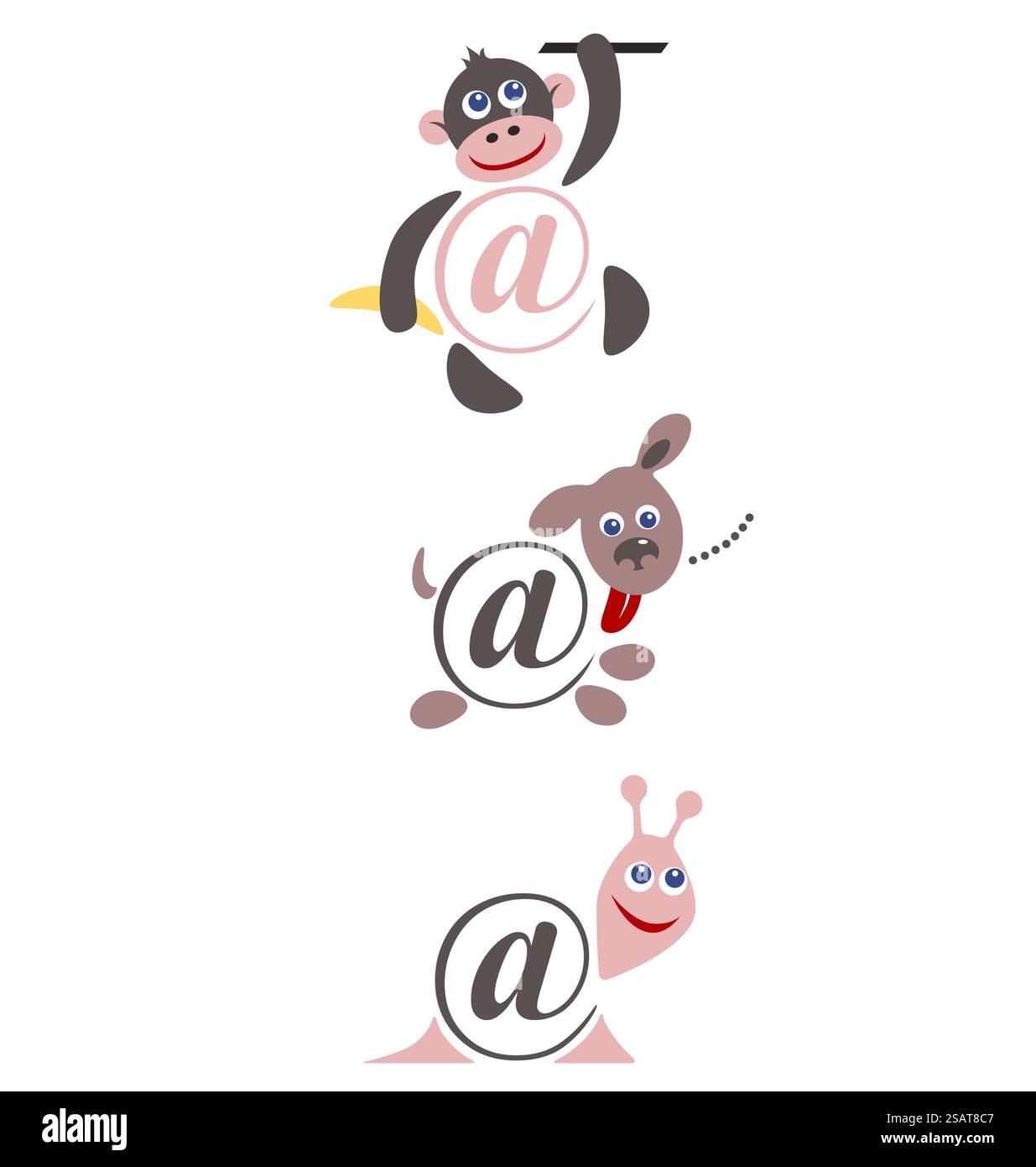 international sign email, animals color illustration Stock Vector Image ...