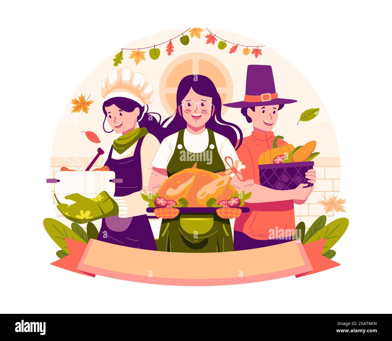 Woman preparing chicken Stock Vector Images - Alamy