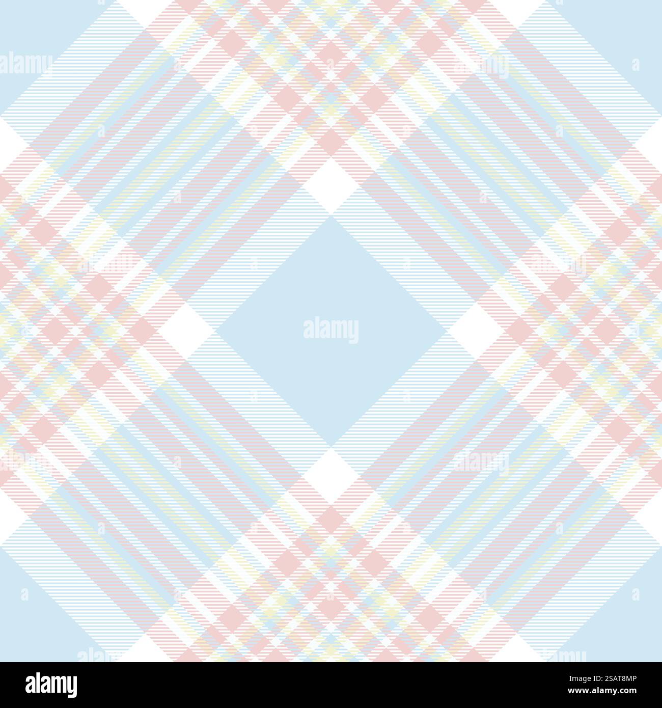 Pastel check diagonal fabric texture seamless pattern. Vector ...