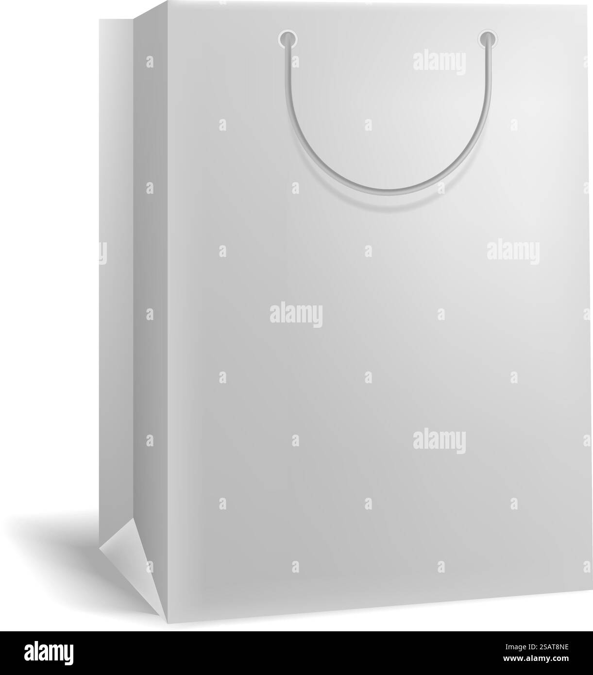 Clean paper bag mockup. Empty shopping pack isolated on white ...