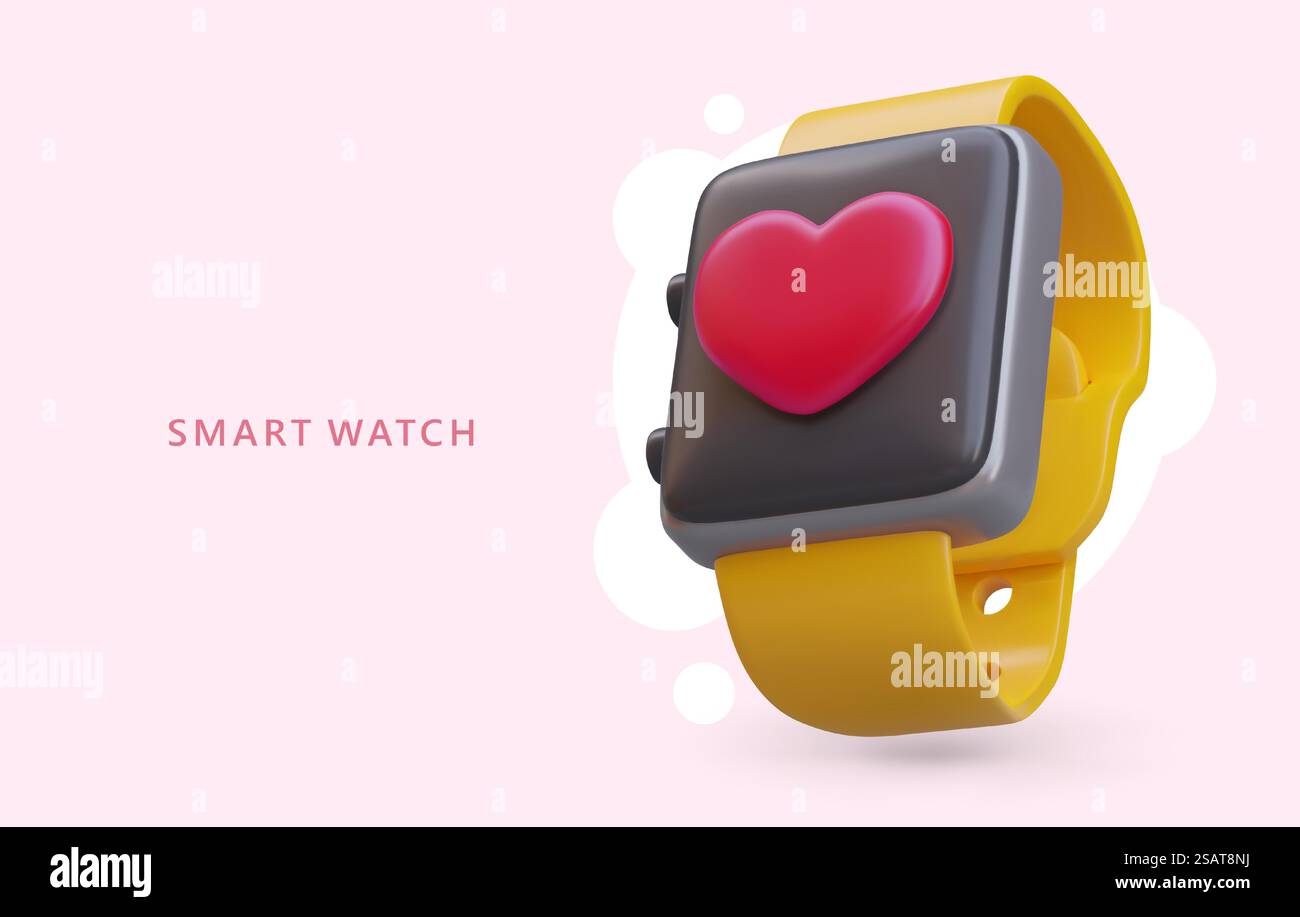 3D fitness tracker. Smart watch for monitoring heart rate and pulse ...