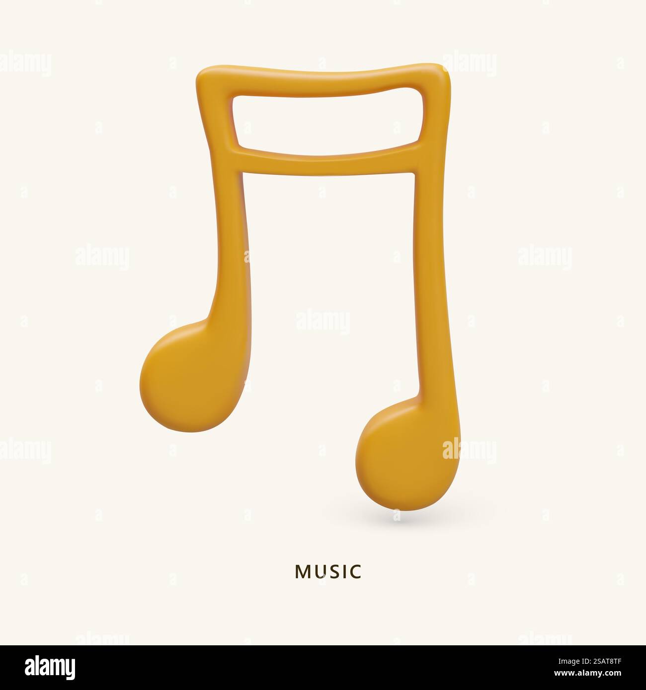 3d single golden eight note hi-res stock photography and images - Alamy