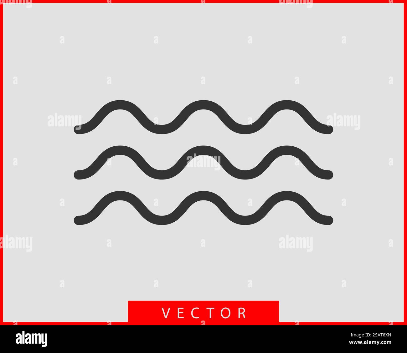 Waves vector design. Water wave icon. Wavy lines isolated Stock Vector ...