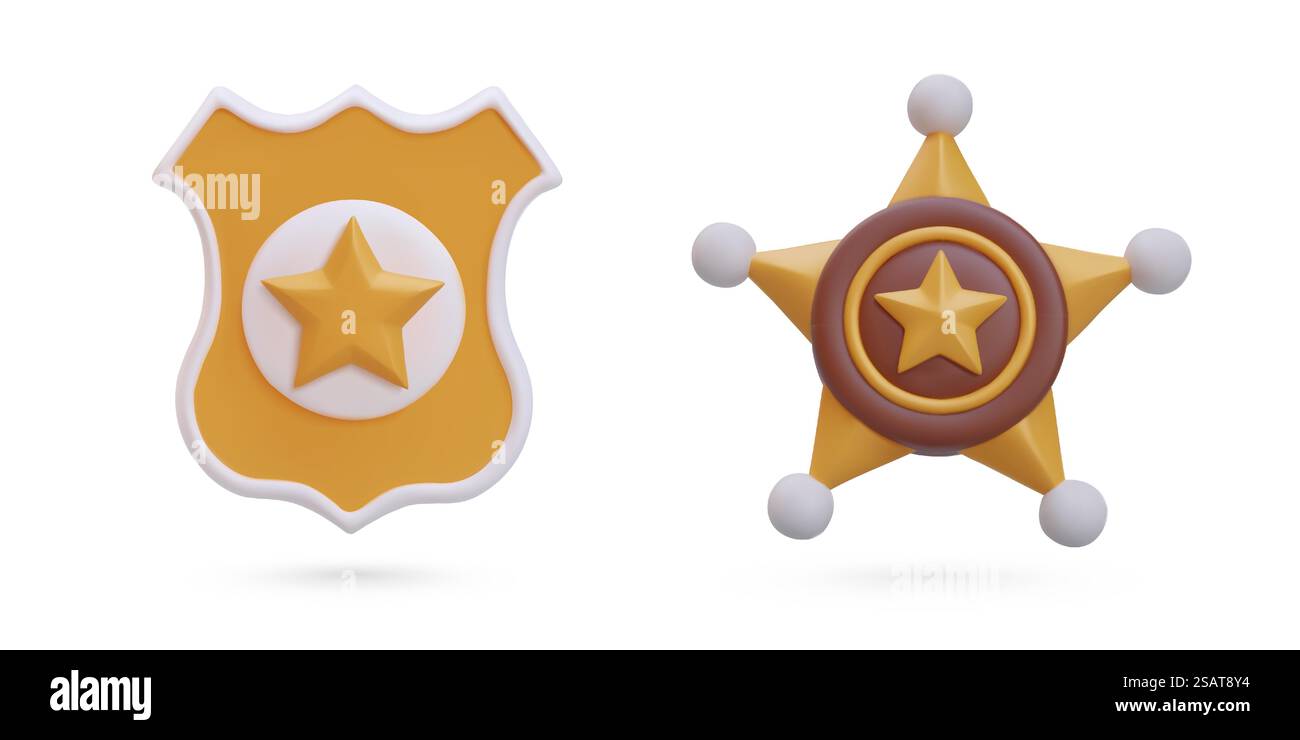 Police badges of various types. Set of badges for law enforcement ...