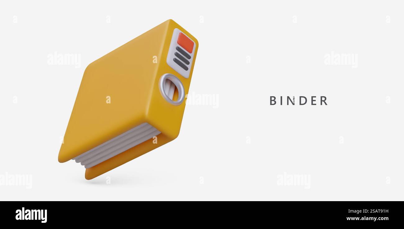 Realistic ring binder. Folder for documents with thick cardboard cover ...