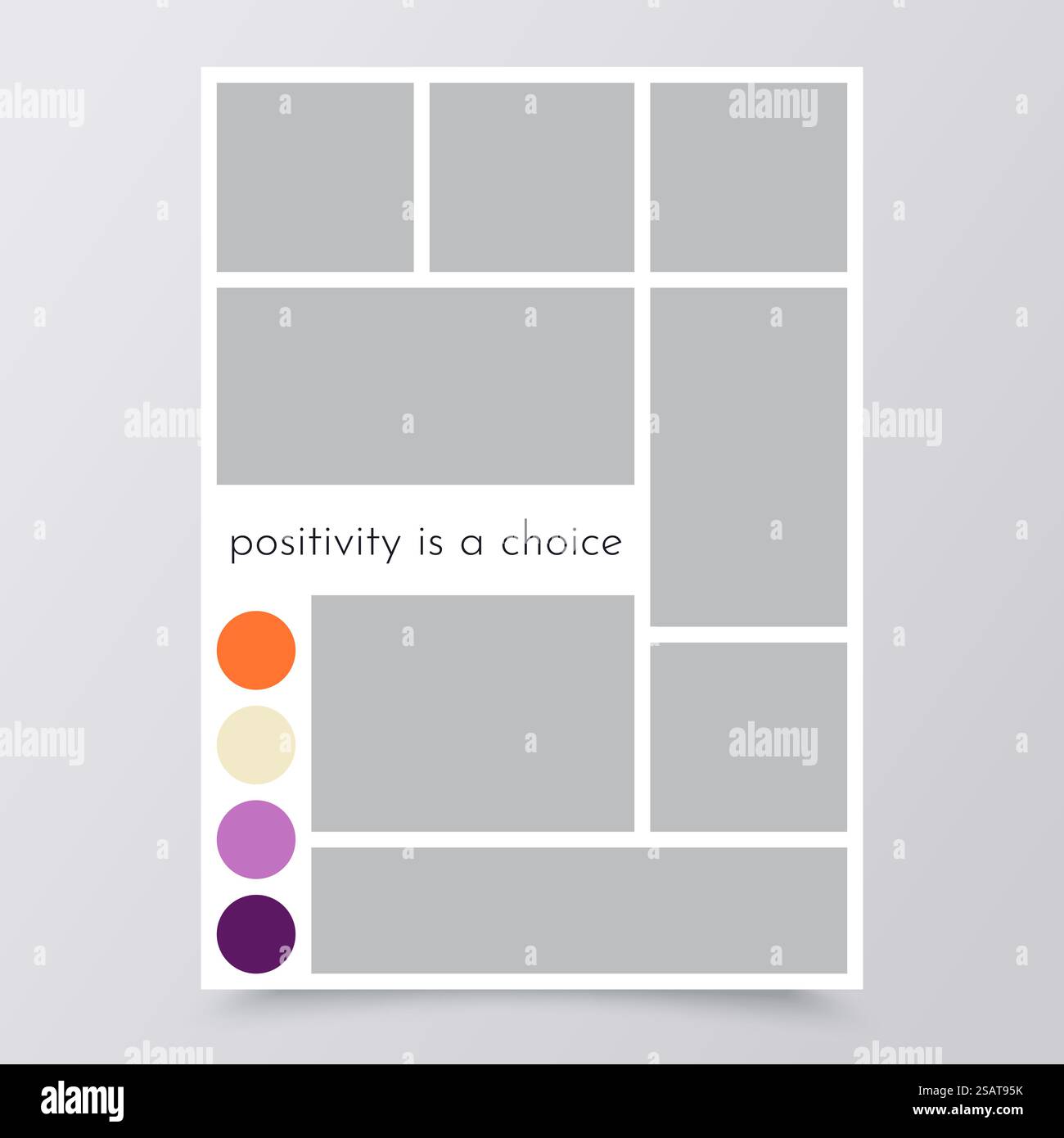 Photo collage template. Moodboard layout. Pictures grid. Mosaic frames ...