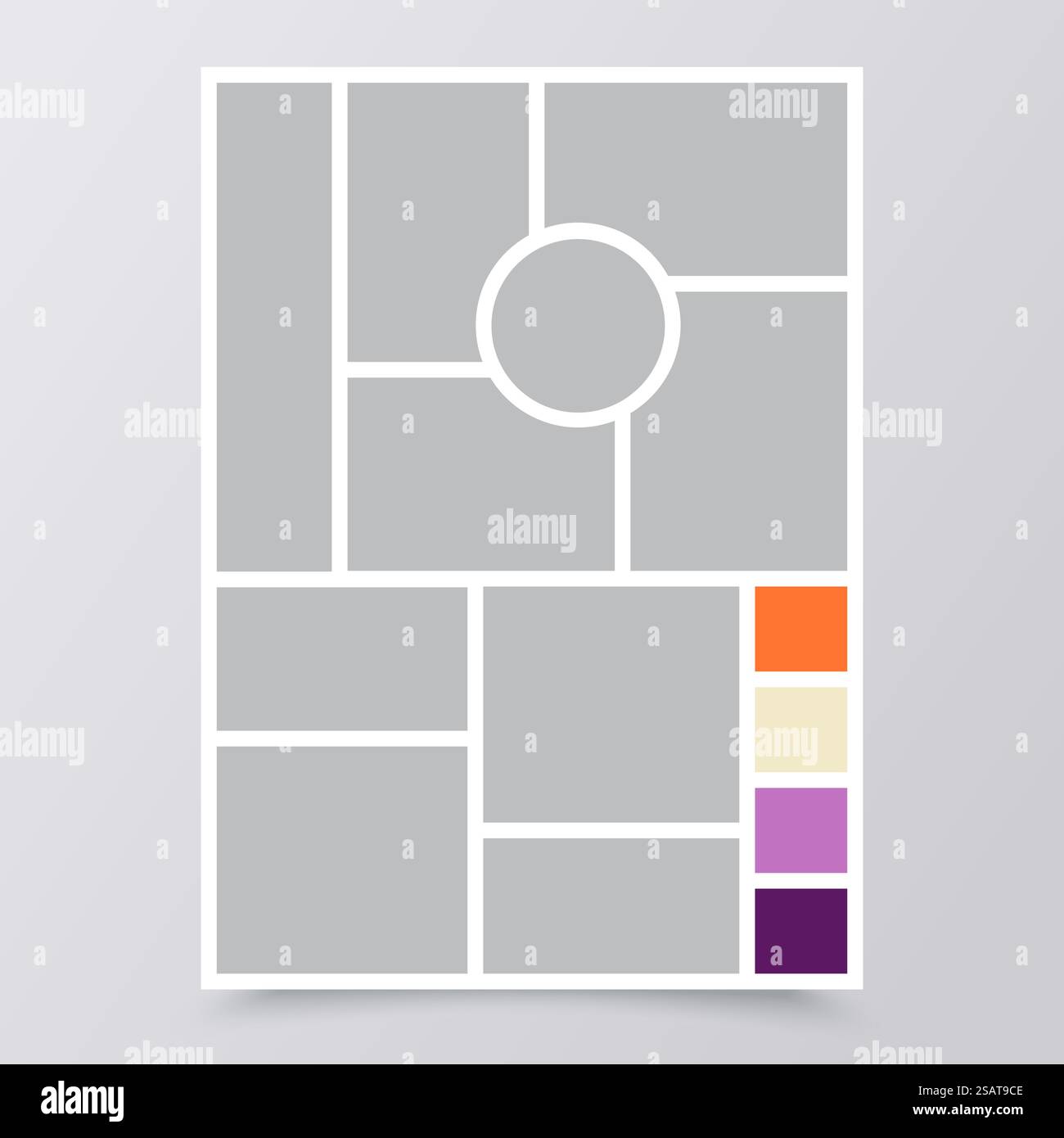 Moodboard grid. Collage template. Blank mood board. Layout design ...