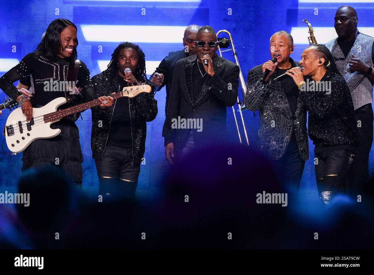 Verdine White, from left, Philip Bailey, Jr., Ralph Johnson, and B ...