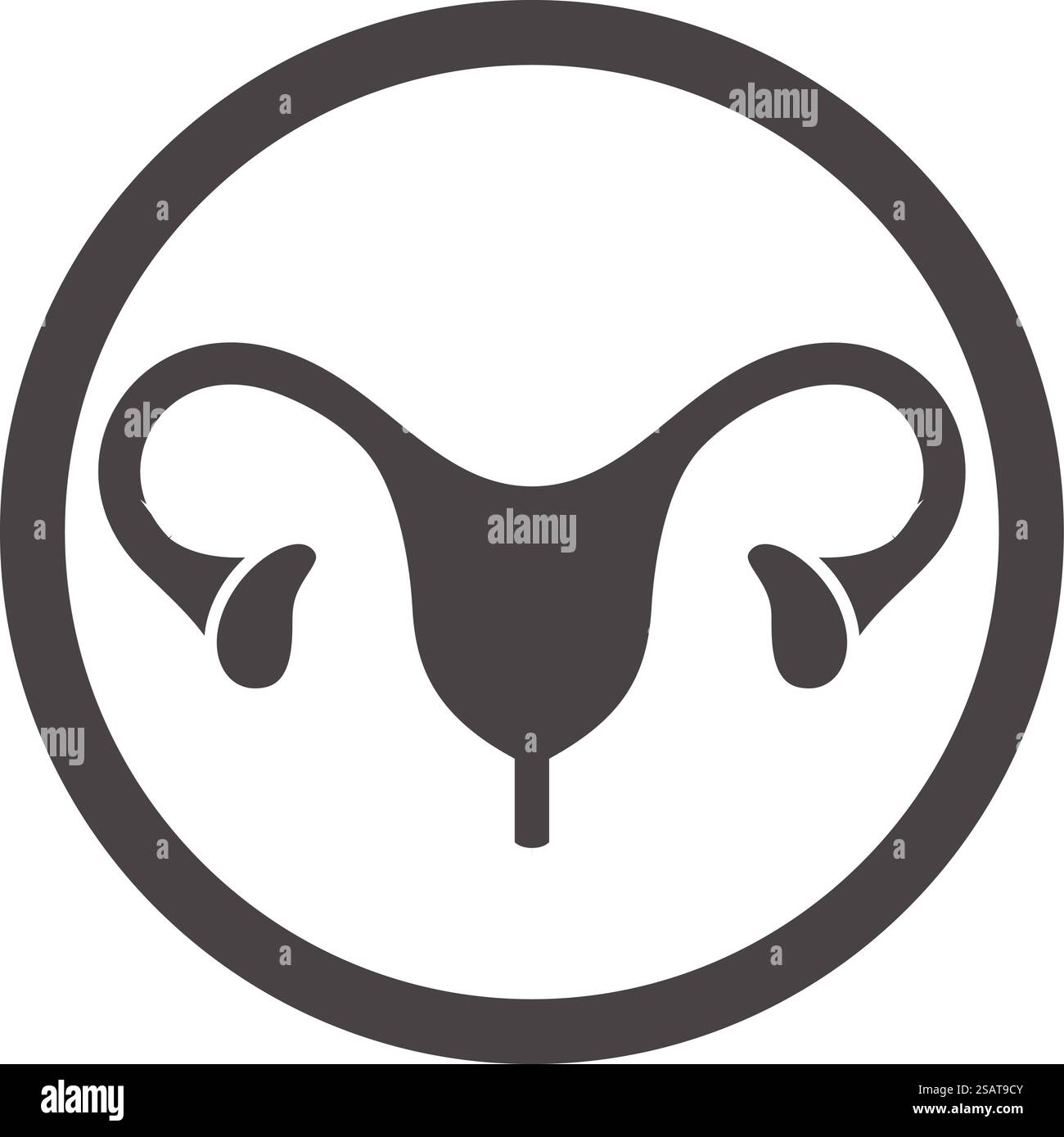 Uterus icon. Woman reproductive system. Medical symbol isolated on ...