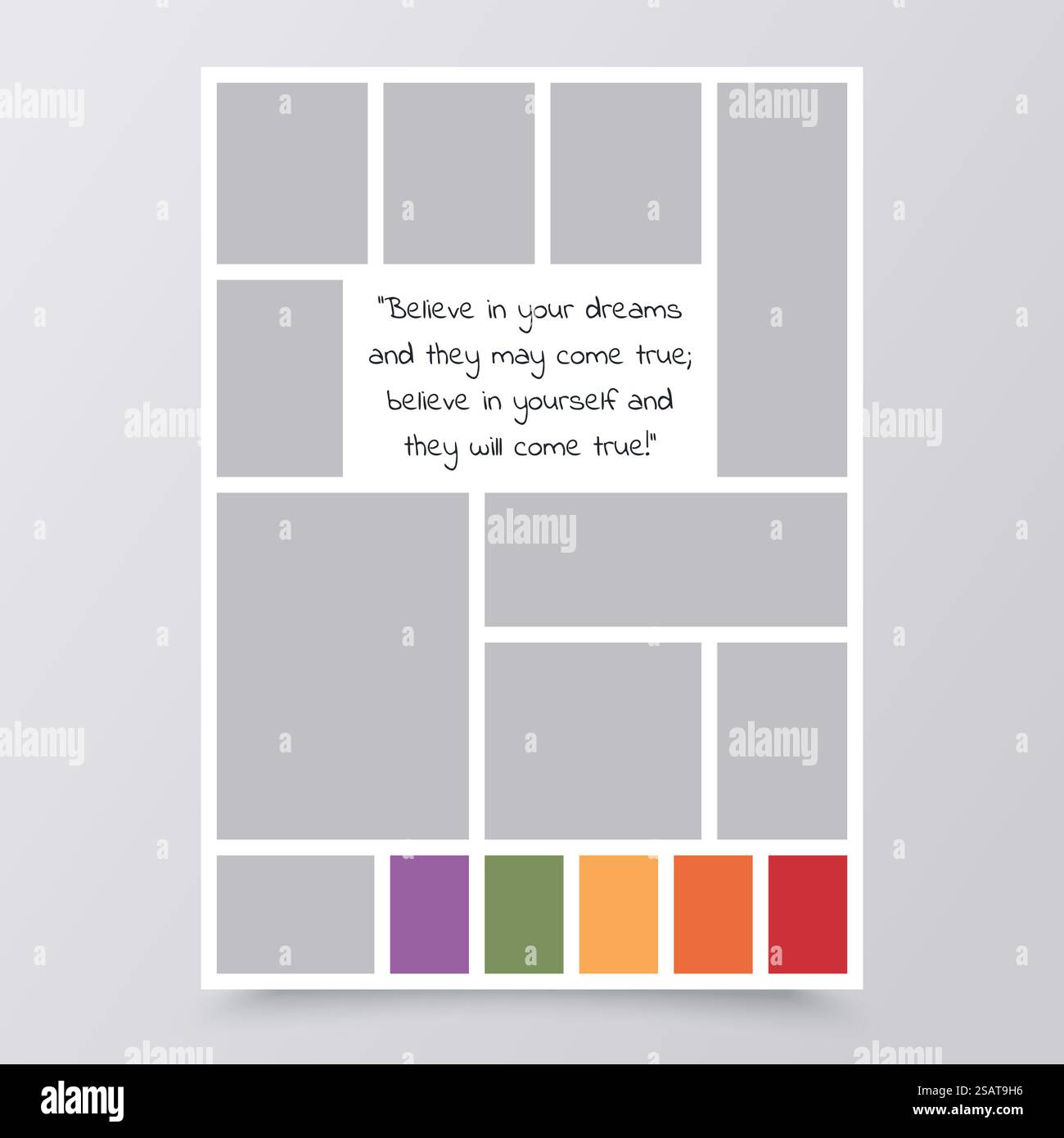 Moodboard grid. Collage template. Mood board background. Pictures ...