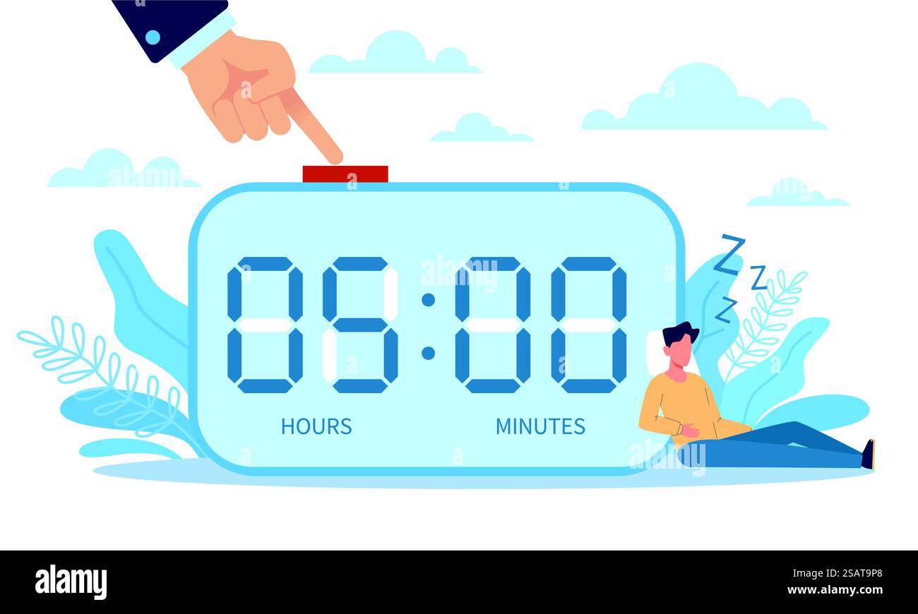 Routine of lazy employee, morning anxiety and cancellation of business ...