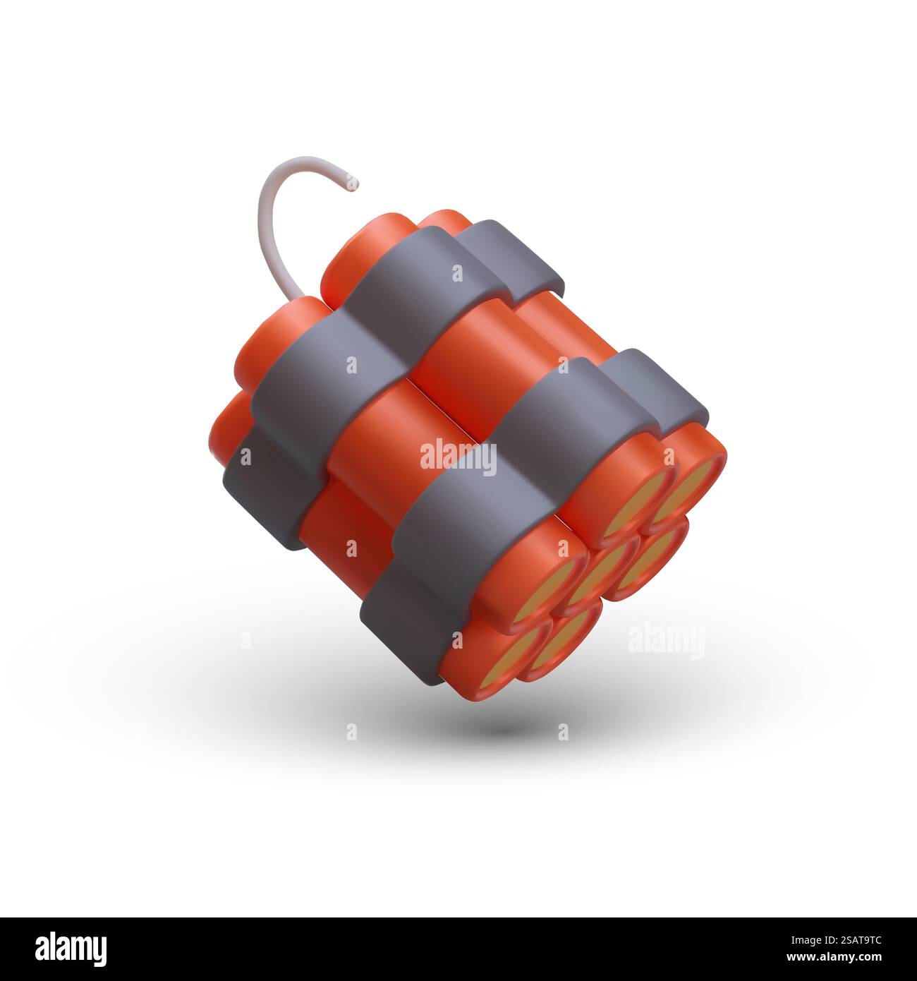 Realistic explosives, dynamite checkers, taped together. Vector object ...