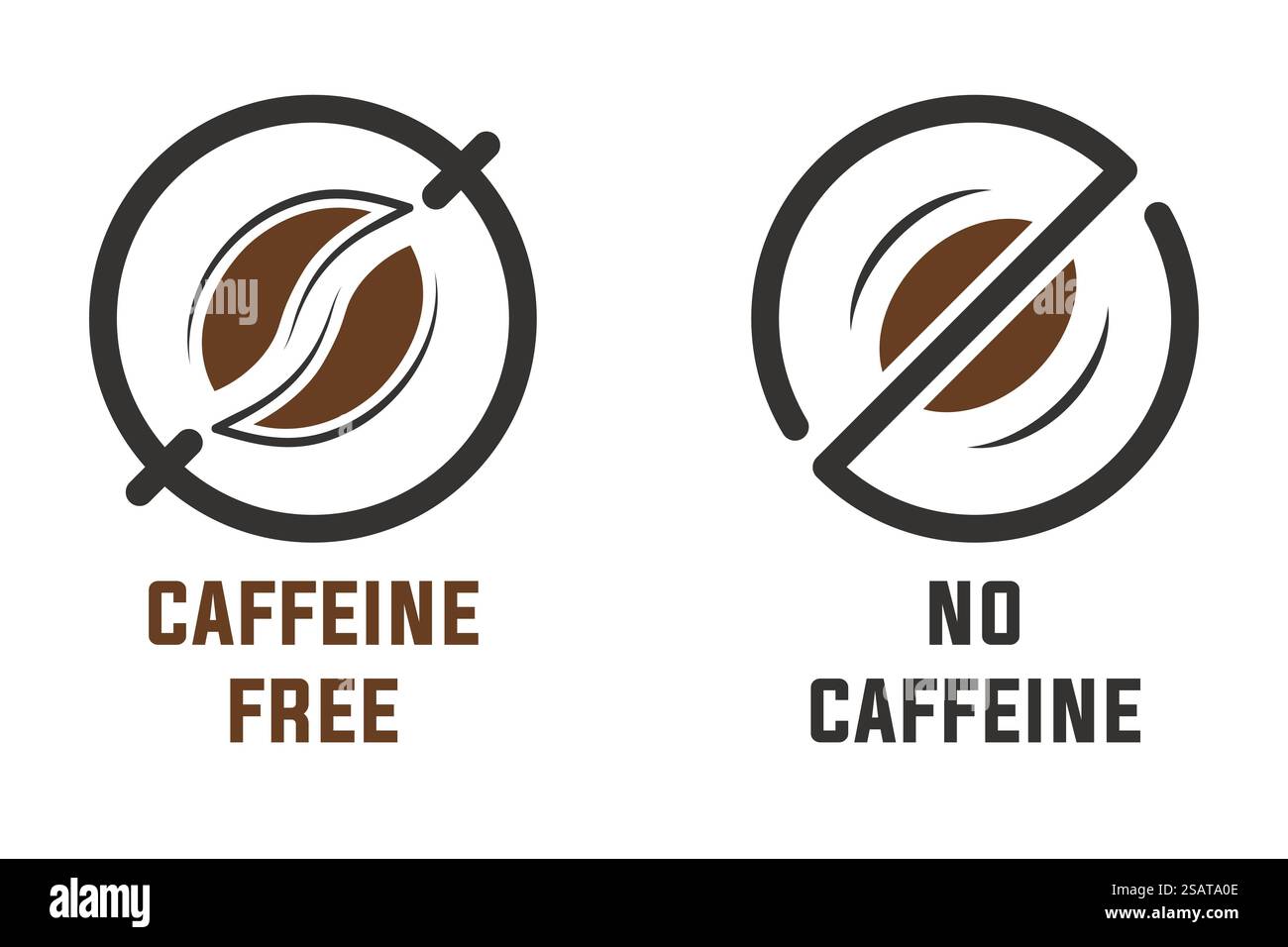 Caffeine free labels on a white background. Caffeine free icon sign ...