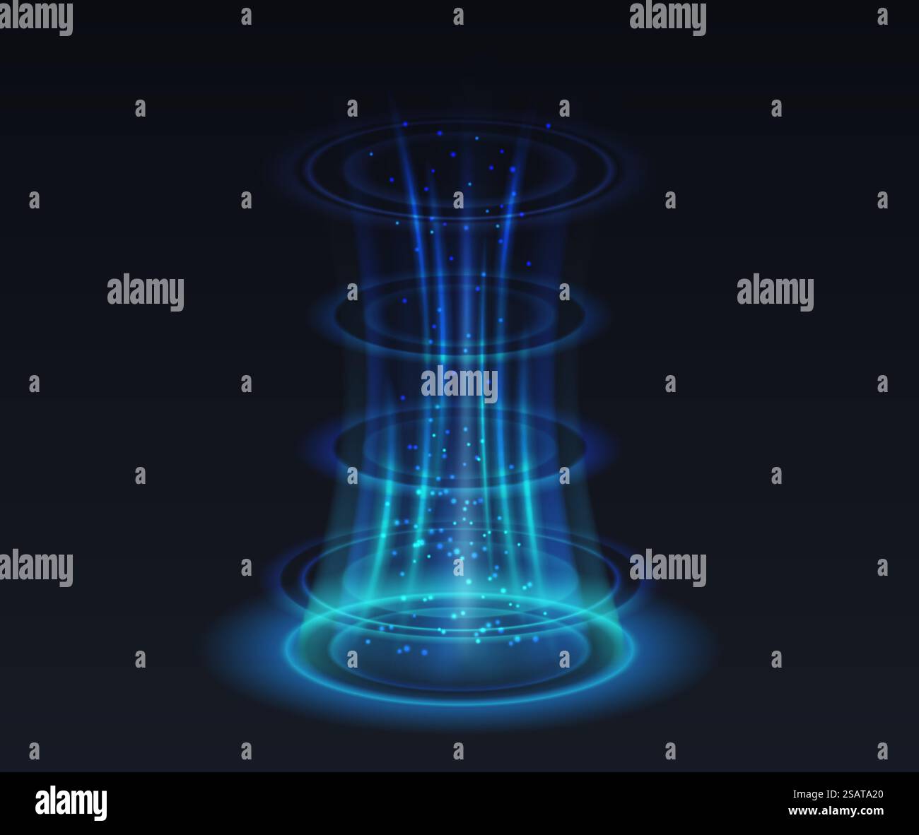Teleportation portal realistic vector illustration. Level up energy ...