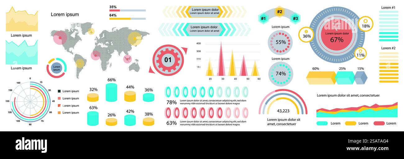 Mega set of infographic elements data visualization vector design template. Can be used for ...