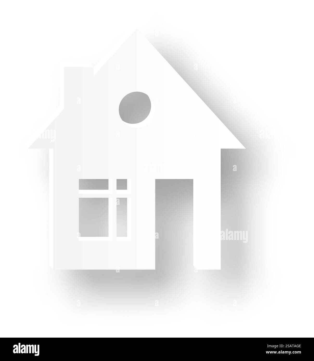 Architecture paper cut. White house. City origami isolated on white ...