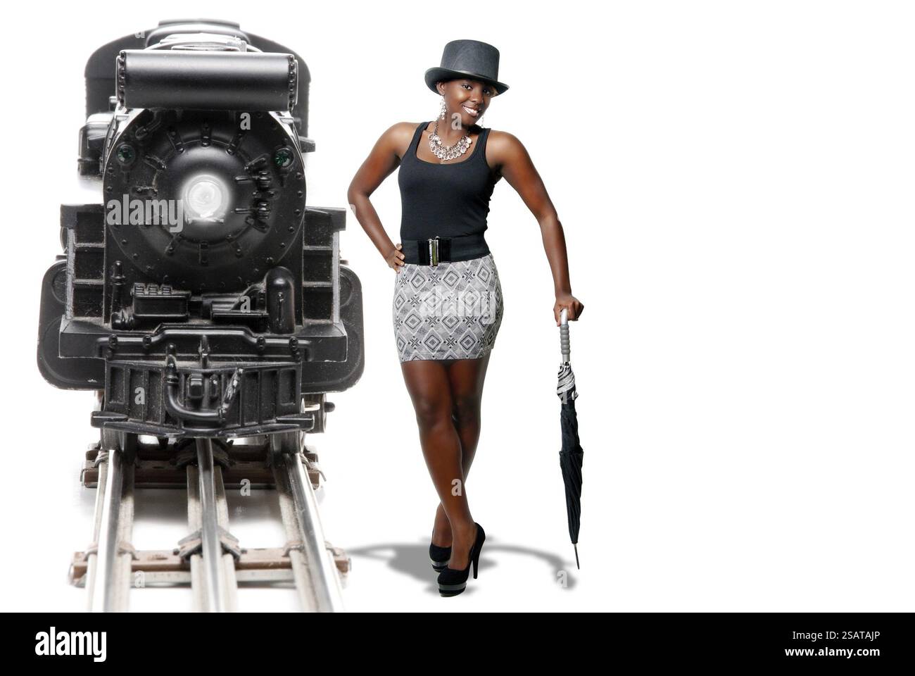 Beautiful afro woman wearing Cut Out Stock Images & Pictures - Alamy