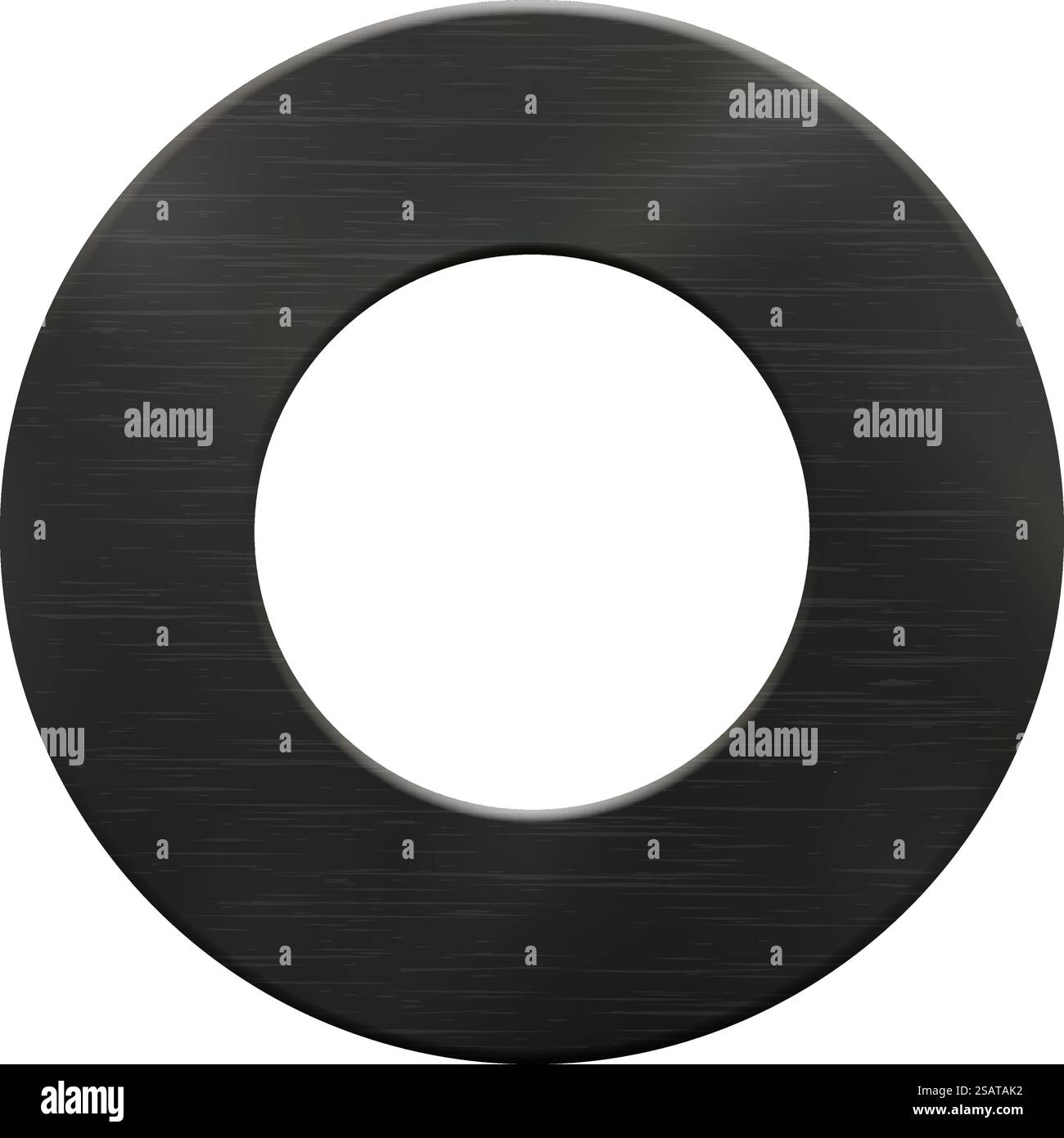 Rubber black round gasket with light realistic texture isolated from ...