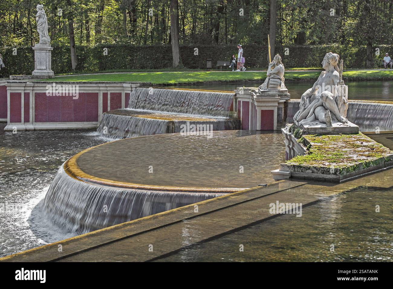 Large cascade in the park, reclining figures by Giuseppe Volpini ...