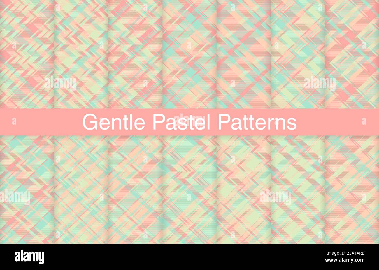 Gentle plaid collection, textile design, checkered fabric pattern for ...