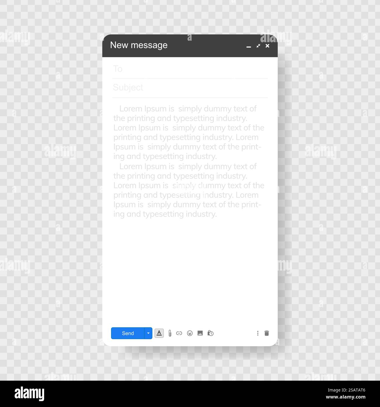 Blank window of Email, template vector illustration. Email message ...