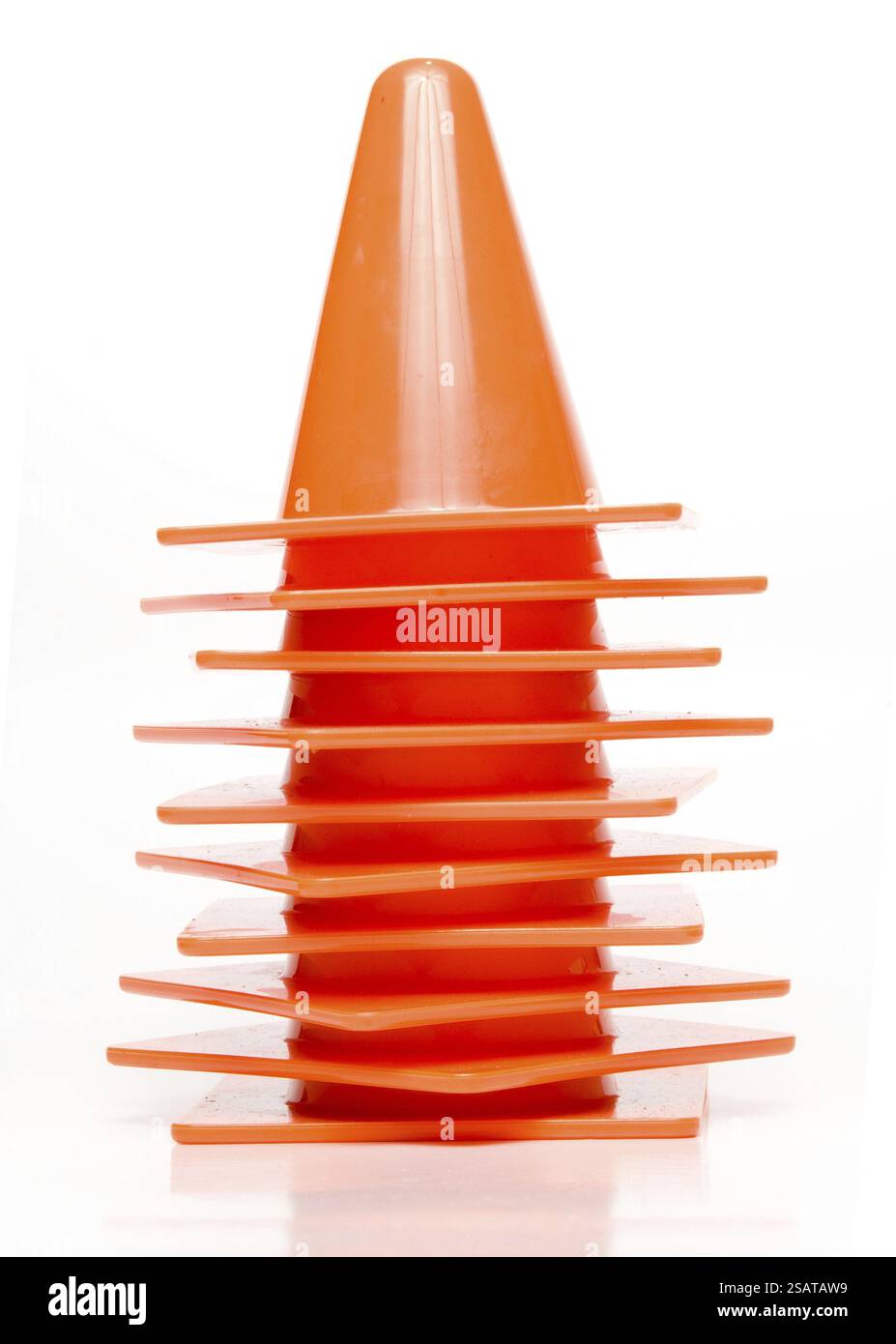 Orange traffic cone for the directioning of traffic Stock Photo - Alamy