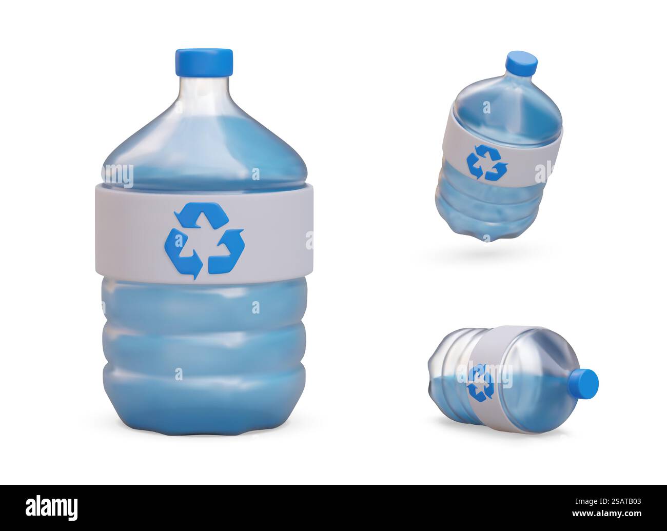 Realistic bottled water. Recyclable plastic packaging for liquids. Big ...