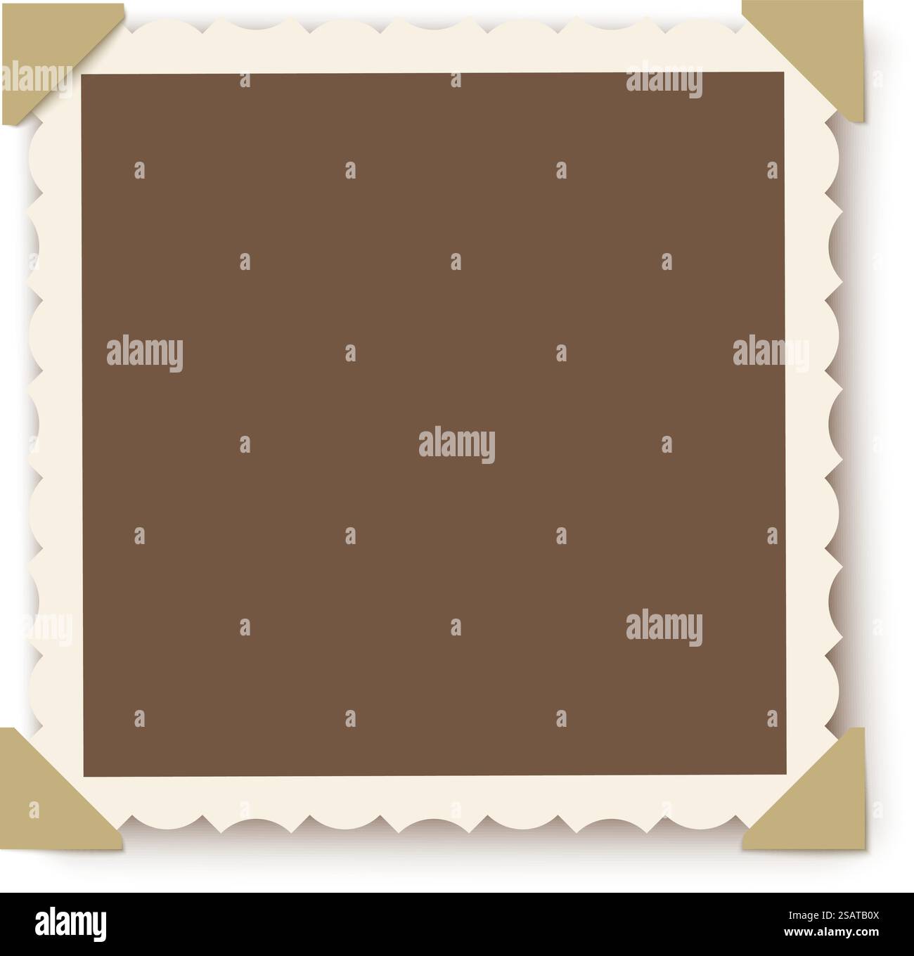 Square photo frame. Old blank realistic mockup isolated on white ...