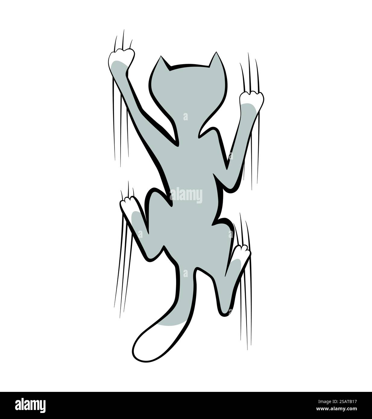 clambering gray cat. vector illustration Stock Vector Image & Art - Alamy