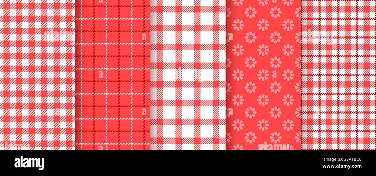 Checkered cloth red flower Stock Vector Images - Alamy