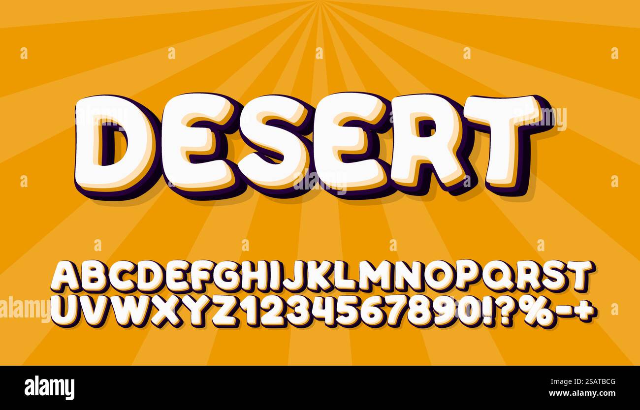 Desert color orange font. English alphabet and numbers sign. Vector ...
