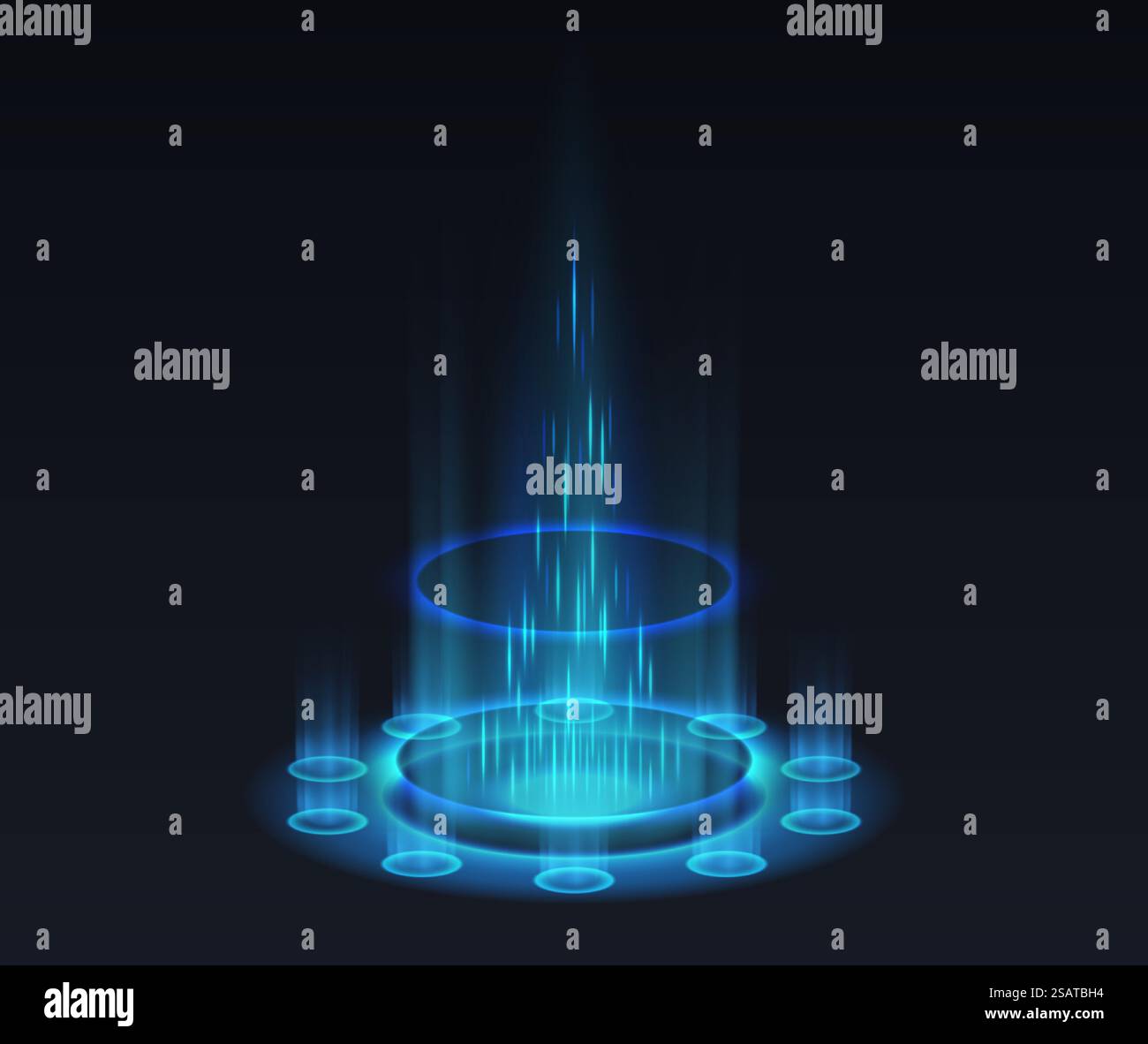 Teleportation portal realistic vector illustration. Level up energy ...