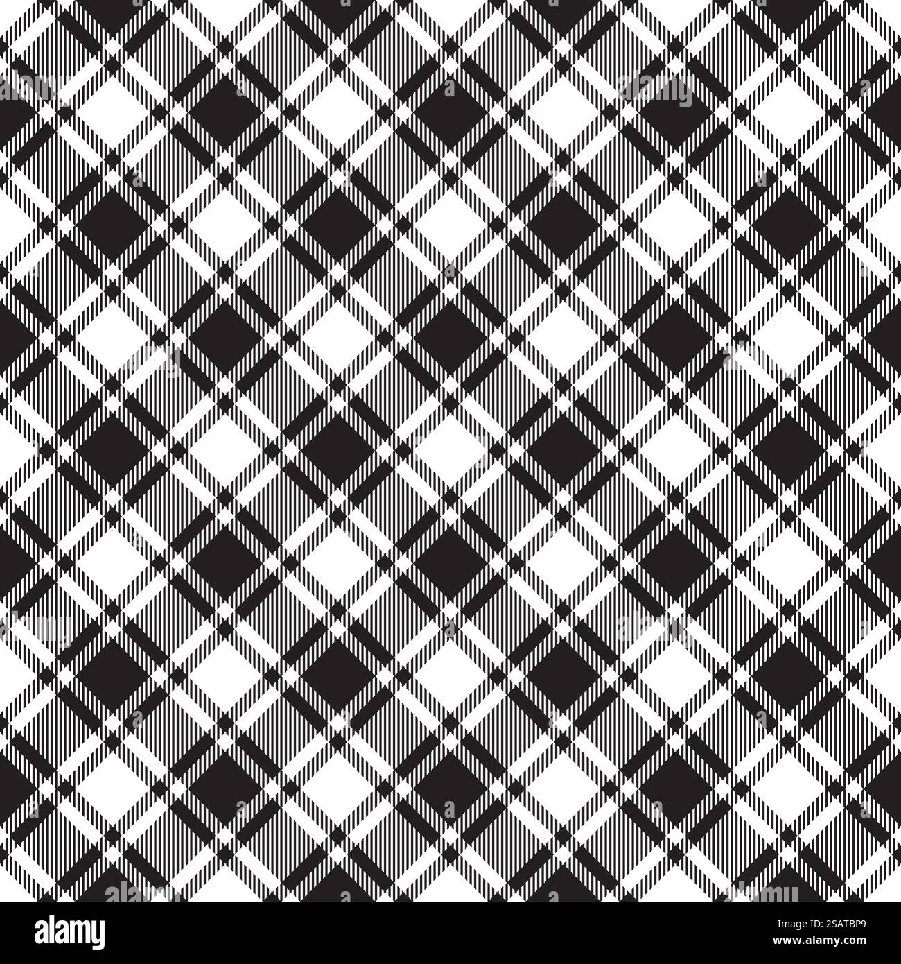 Black white diagonal check texture seamless pattern. Vector ...
