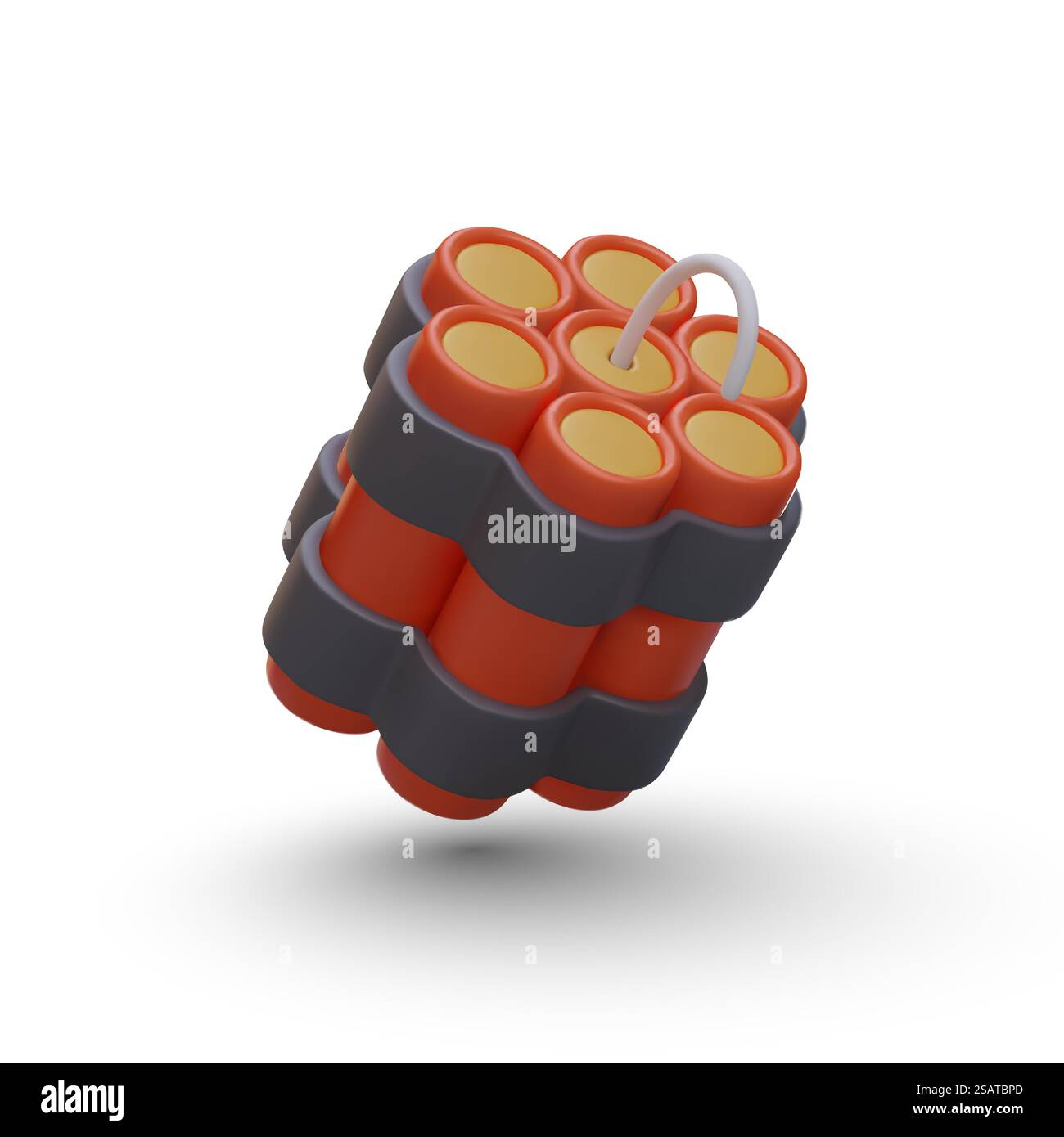 Dynamite red bomb with lit fuse. Military detonate red weapon ...