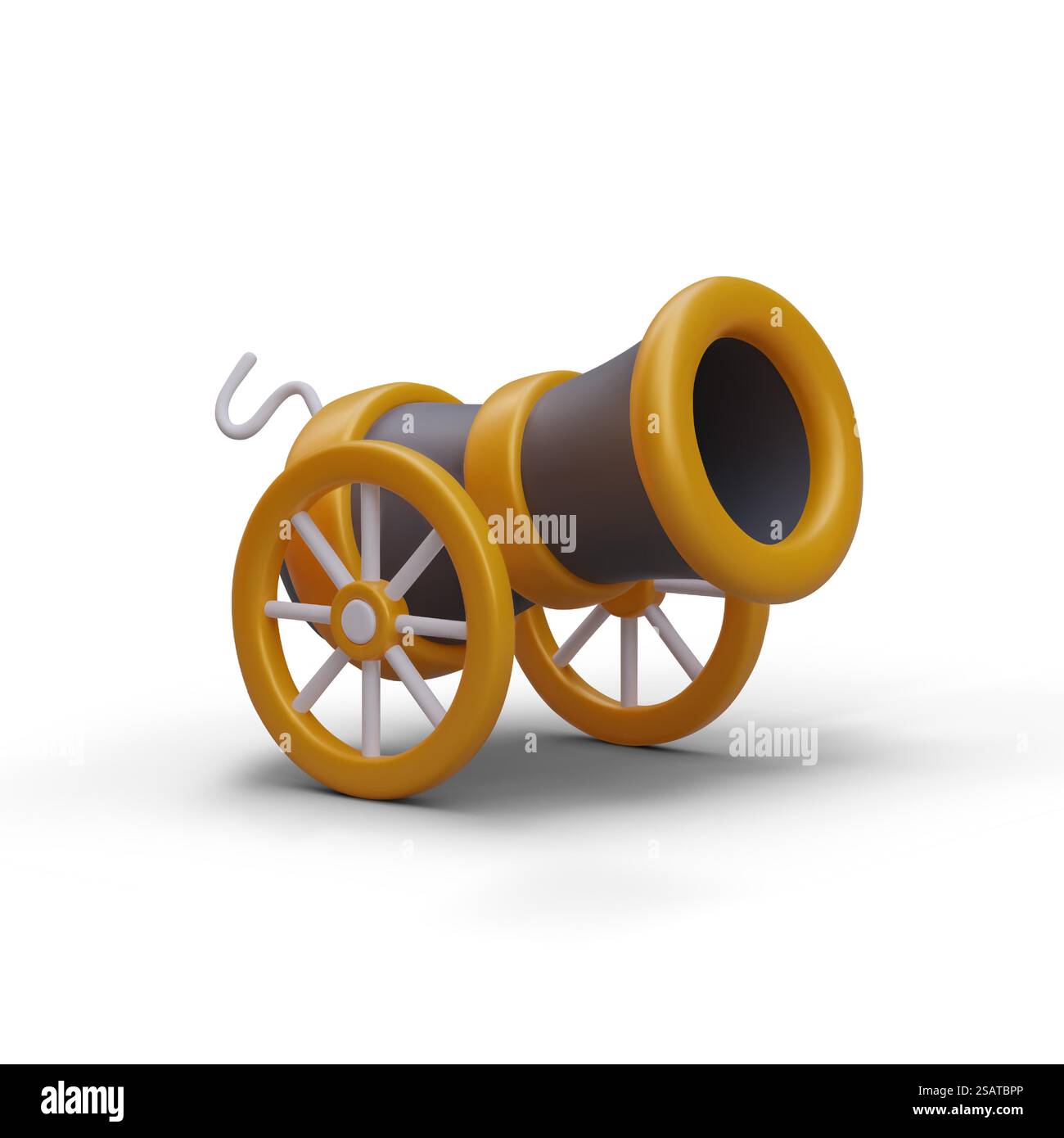 Ancient cannon on wheels for computer game. Weapons for shooting ...