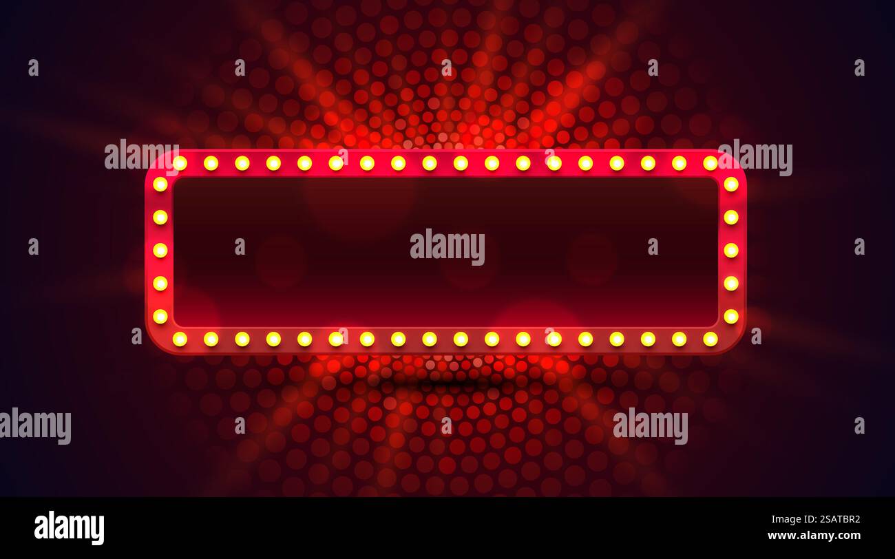 Light frame label, event bar casino, show signboard. Vector. Light ...