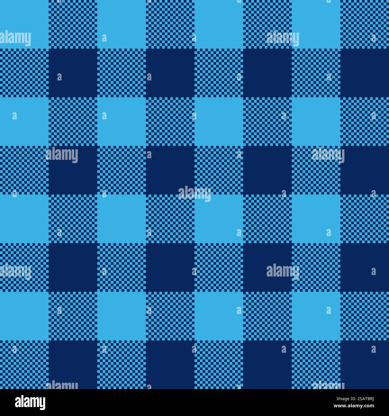 Blue check pattern seamless fabric texture. Vector illustration.. Blue ...