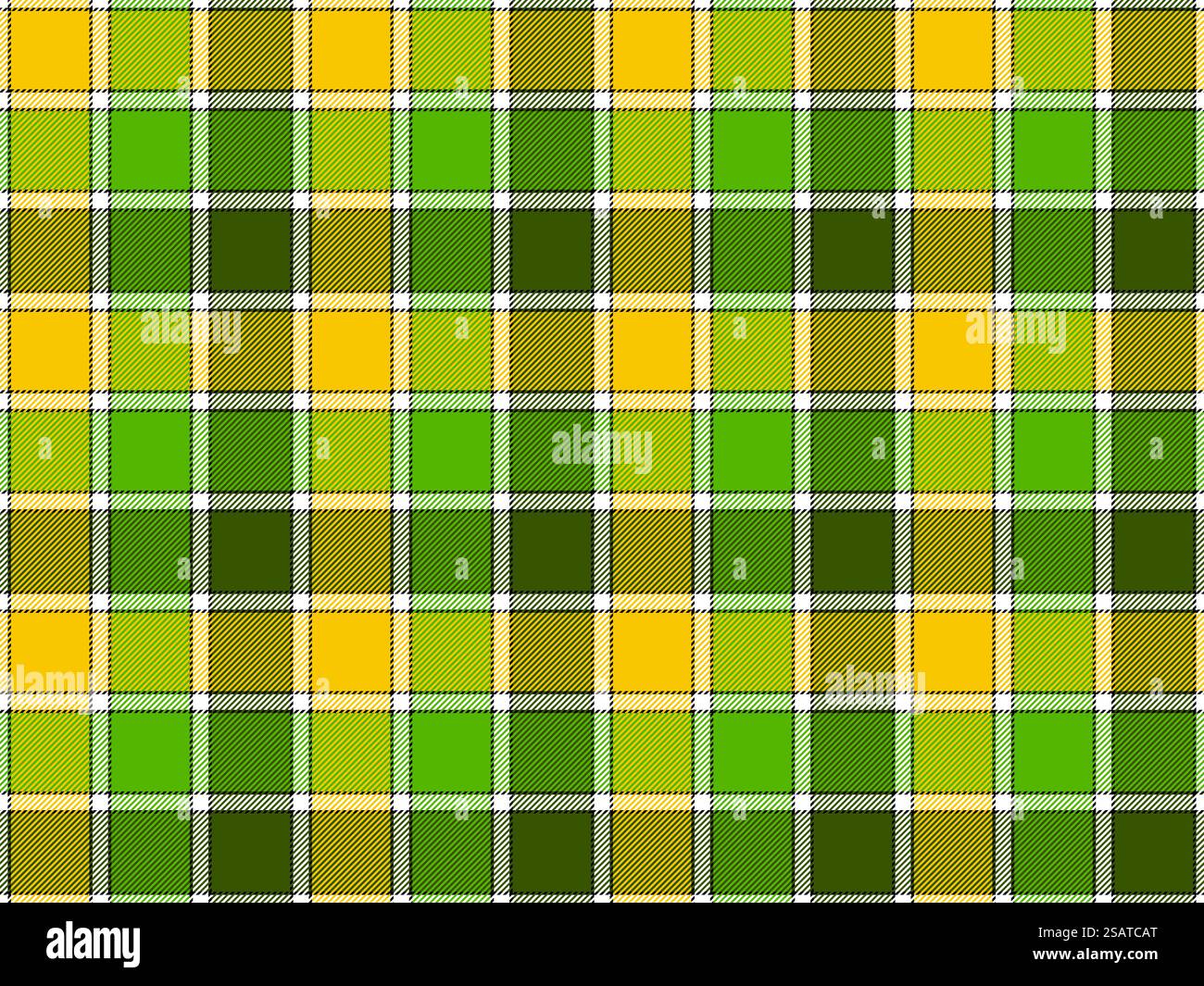 Green yellow spring check seamless pattern. Vector illustration. Flat ...