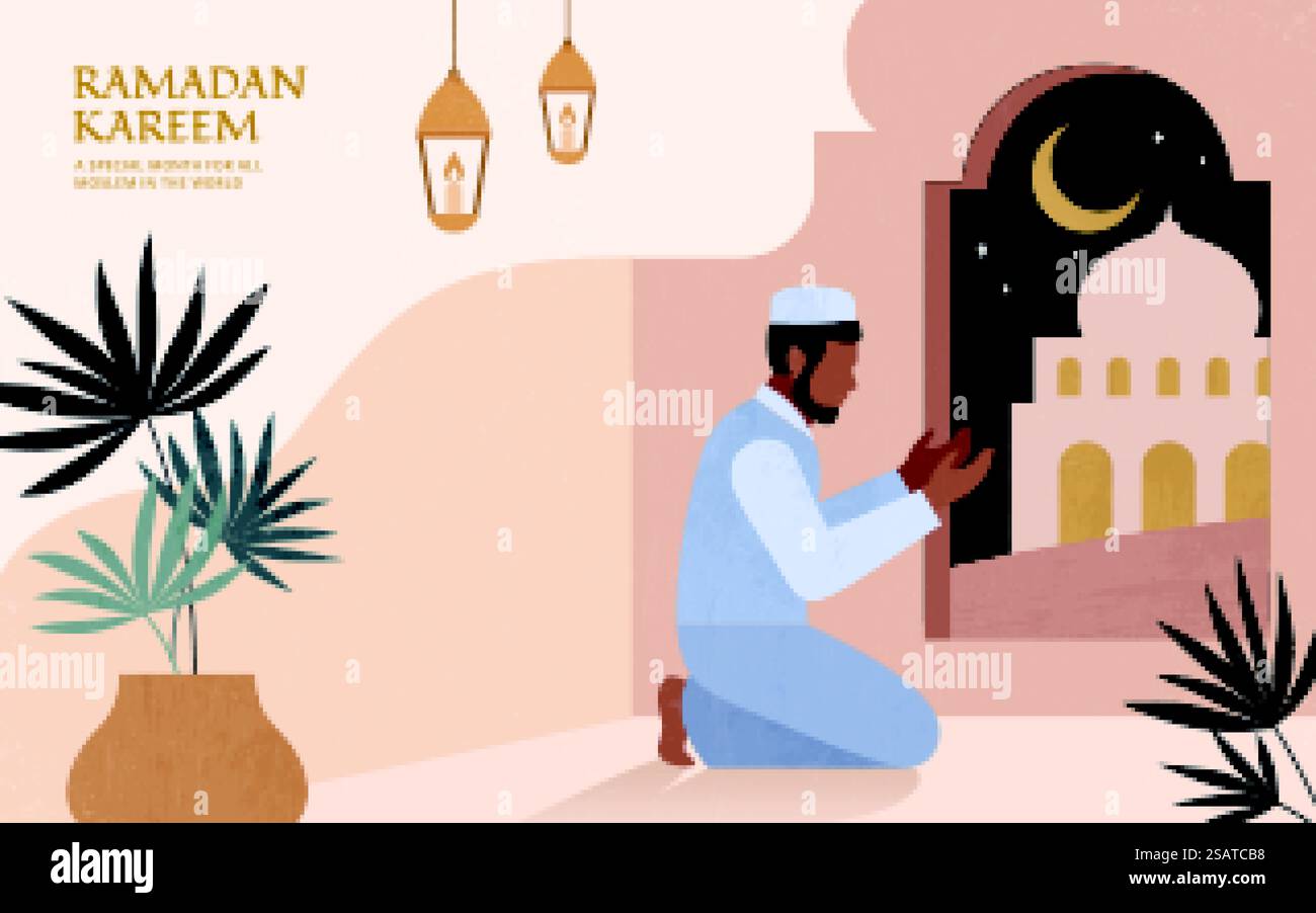 People praying mosque Stock Vector Images - Alamy