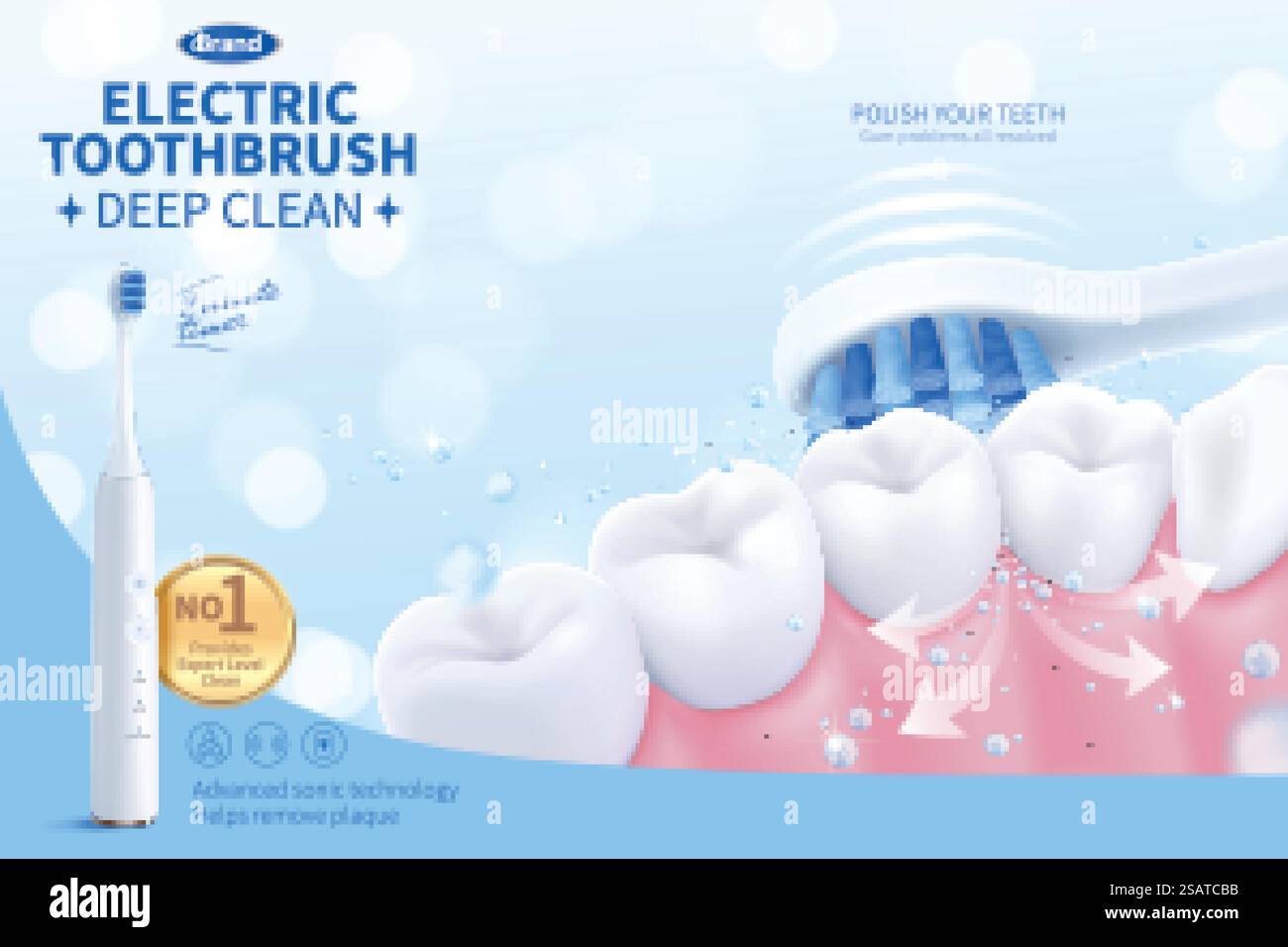 3d sonic electronic toothbrush ad Stock Vector Image & Art - Alamy